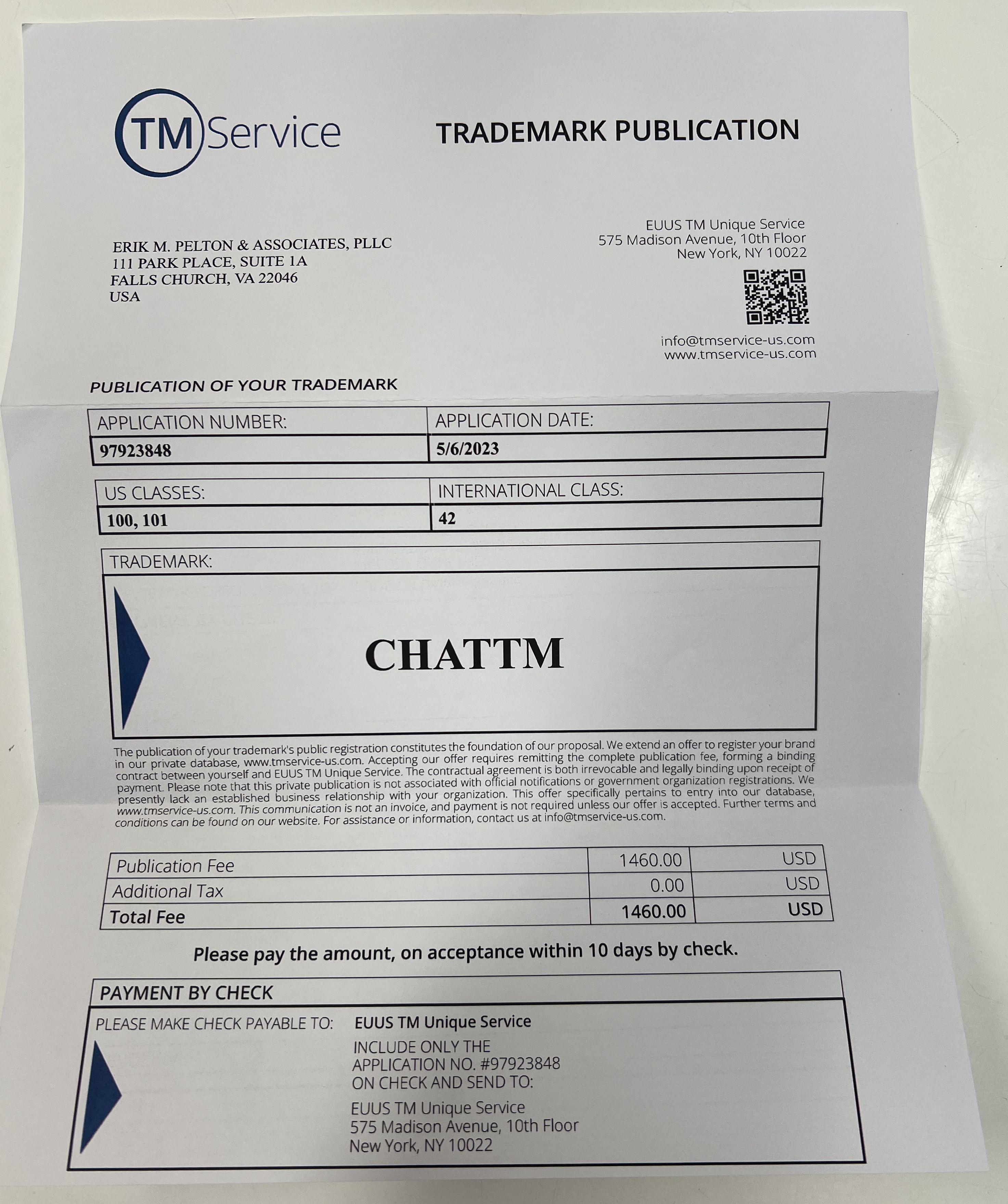 Beware of latest trademark scam from "TM Service" | Erik M Pelton ...